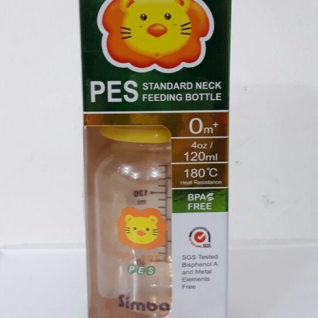Jual Botol simba PES standard neck feeding bottle 0m+ 120 ml | Shopee ...