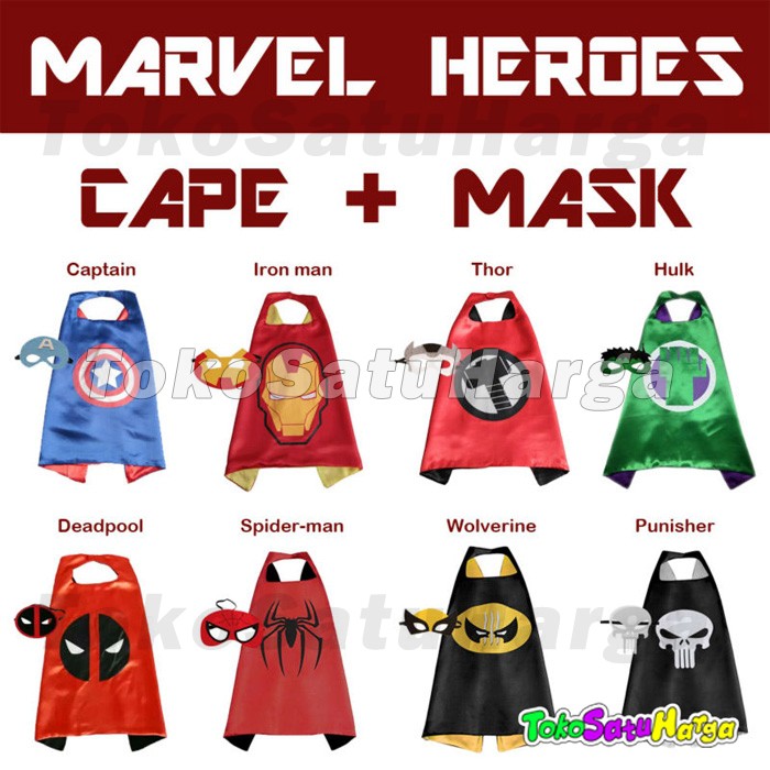 Jual Jubah CAPE MASK SUPER HERO Kostum Topeng Sayap Iron Man Cap ...