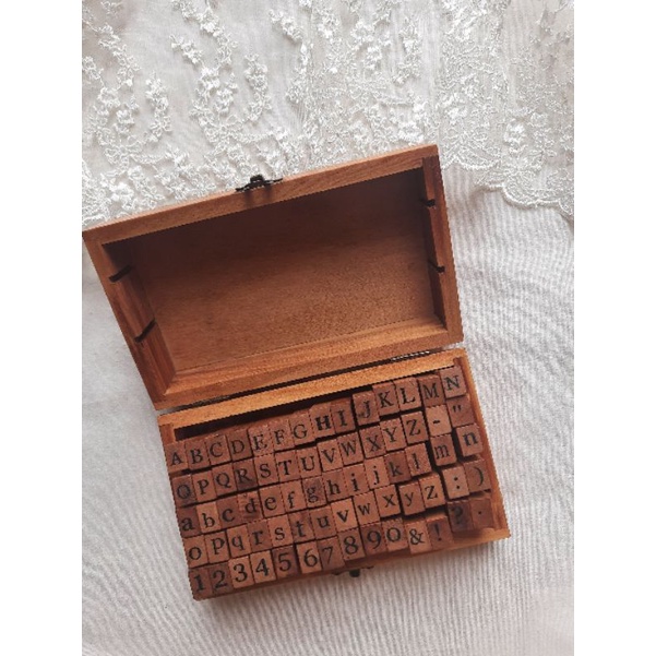 Jual Alphabet Rubber Stamp Stempel Kayu Karet huruf alpabet Preloved ...