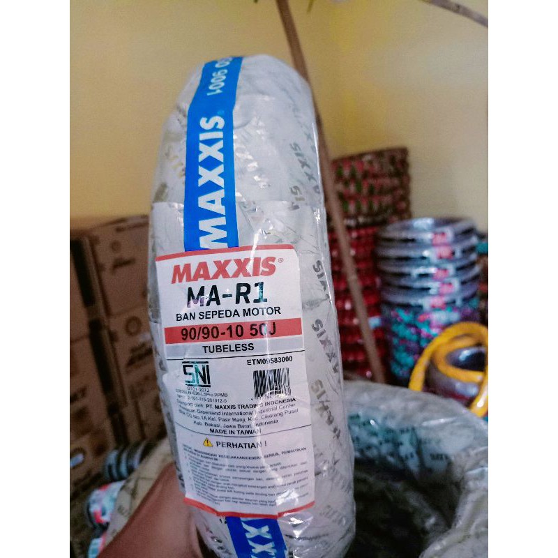Jual ban tubles maxxis 90/90 10 MA-R1 ( untuk vespa) free pentil ...