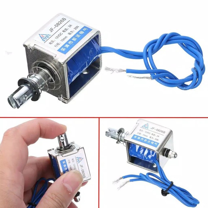Jual push pull solenoid selenoid 12V 2A 10mm 20N push solenoid 12v dc ...