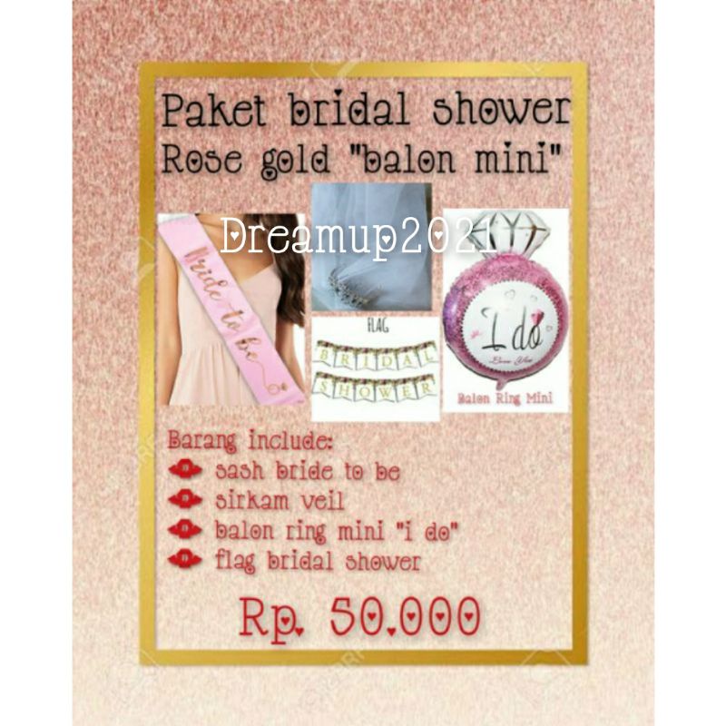 Jual PAKET BRIDAL SHOWER ROSE GOLD | SASH BRIDE TO BE | BALON RING ...