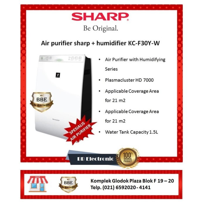 Jual Air purifier sharp + humidifier KC-F30Y-W | Shopee Indonesia