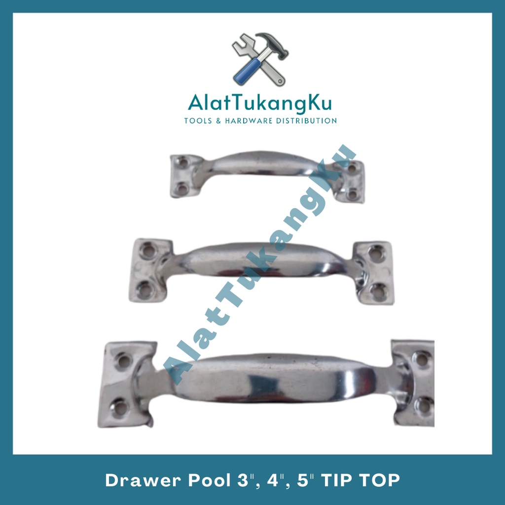 Jual Tarikan Laci Drawer Pull 3" 4" 5" Inch Tip Top Chrome Handle ...