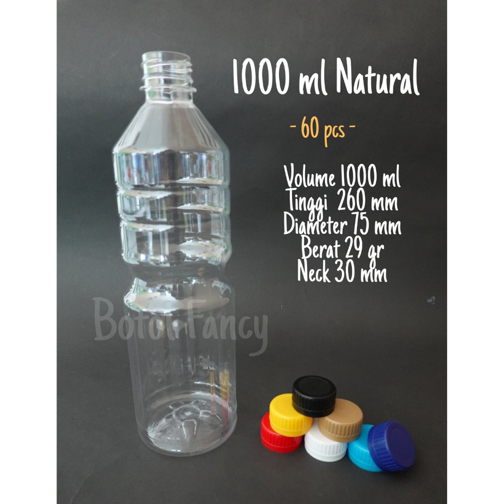 Jual Botol Natural 1000ml / Botol Jus 1L / Botol Minyak Goreng 1L ...