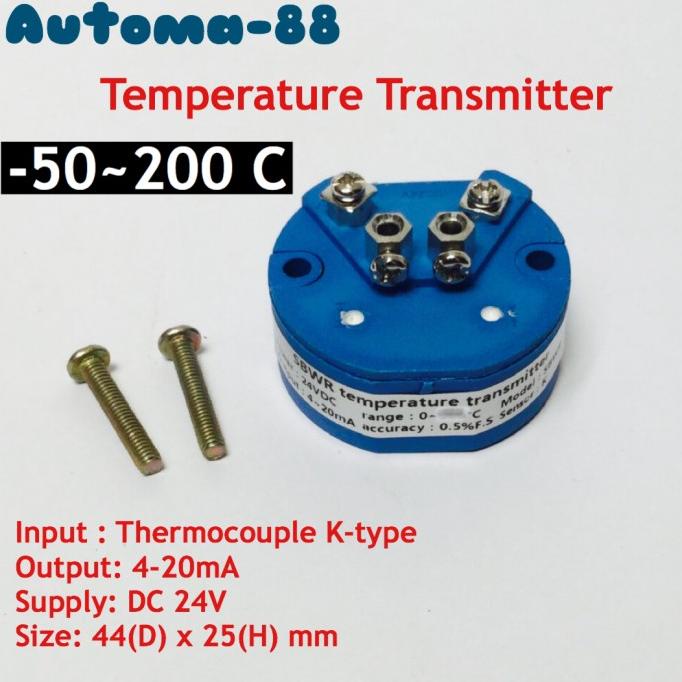 Jual Thermocouple Type-K Temperature Transmitter -50C ~ 200C Output 4 ...