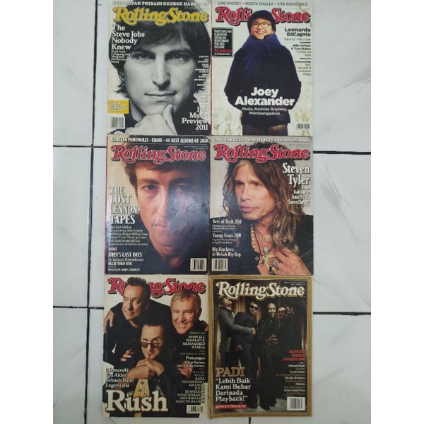 Jual Majalah Rolling Stone Indonesia cover Steve Jobs, John Lennon, Steven Tyler, Rush ,Padi ...