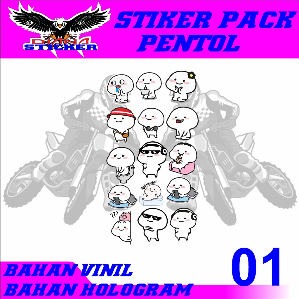 Jual STIKER PACK PENTOL SATUAN SUDAH CUTTING LANGSUNG TEMPEL.S.01 ...
