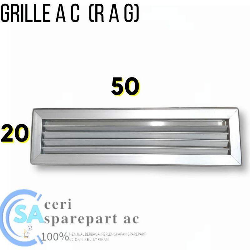 Jual RAG return air grille UKURAN 20 X 50 grill AC polos ukuran dalam ...