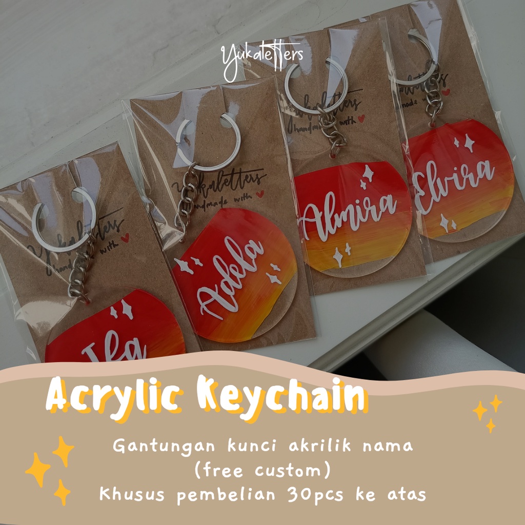 Jual Custom Acrylic Keychain (khusus pembelian 20pcs keatas) | Shopee ...