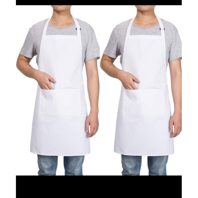 Jual APRON WARNA PUTIH / CELEMEK MASAK WARNA PUTIH | Shopee Indonesia