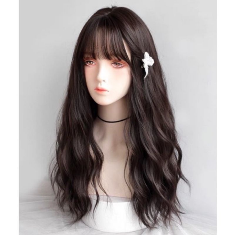 Jual 03052 FULL Wig mermaid wave panjang poni tipis 60 cm by ...