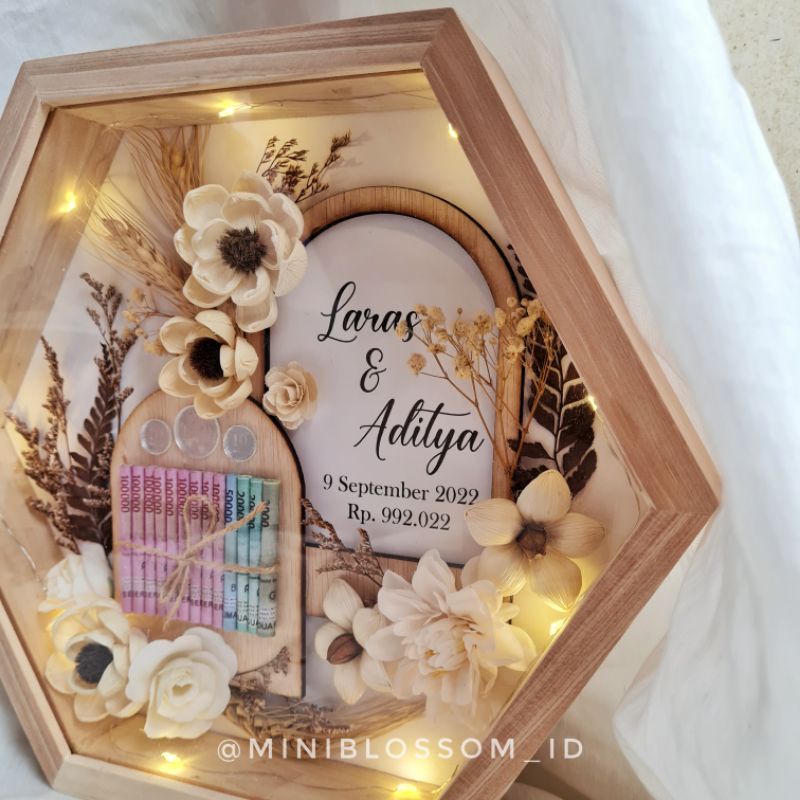 Jual MAGNOLIA Frame Mahar Hexagon / Bingkai Mahar Pernikahan/ Pigura ...
