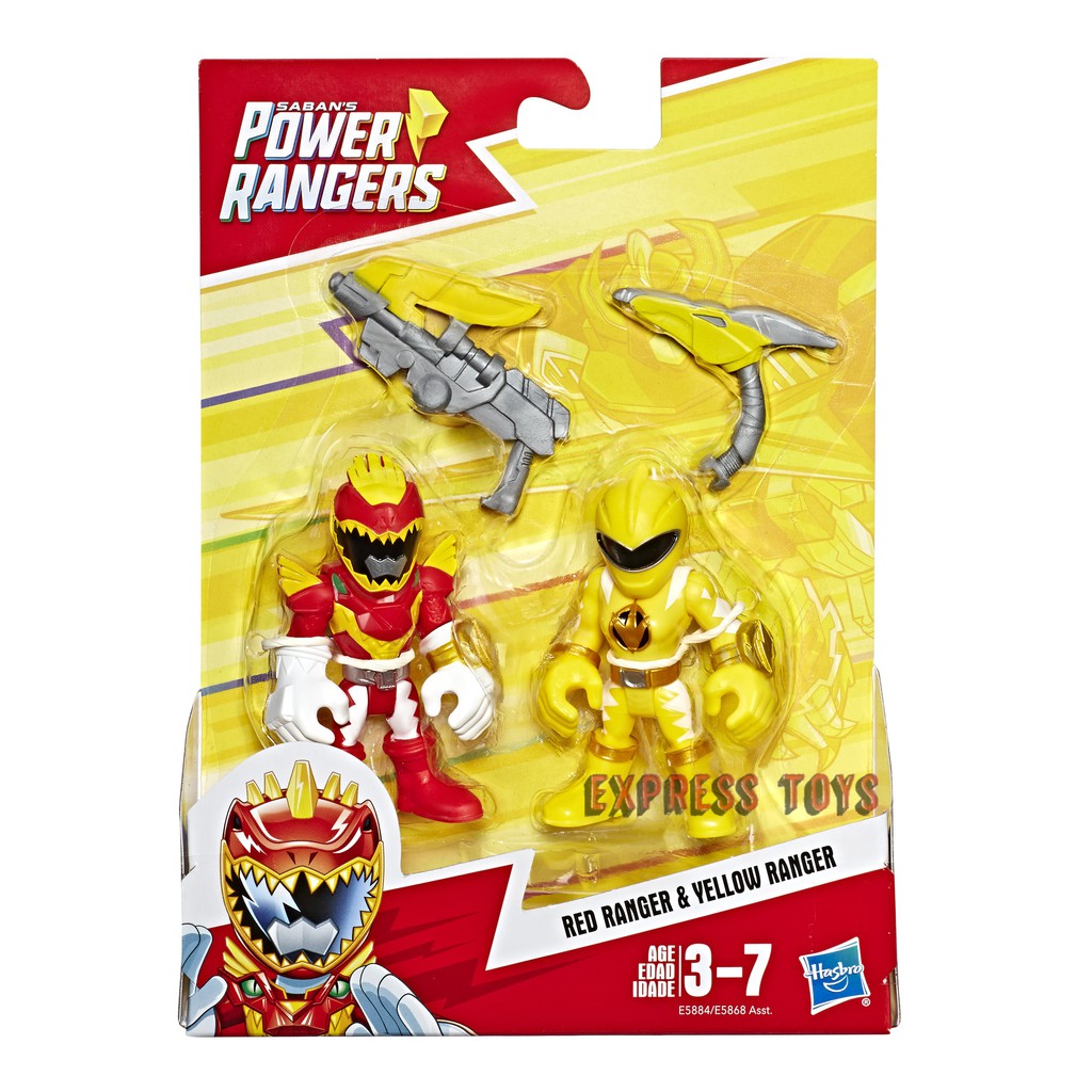 Jual Saban's Power Rangers Red Ranger and Yellow Ranger Hasbro Figure ...