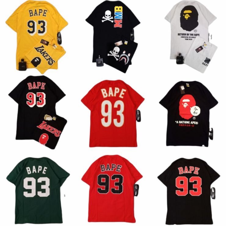Jual KAOS BAPE A BATHING APE HITAM PUTIH KUNING MERAH / BAJU BAPE ...