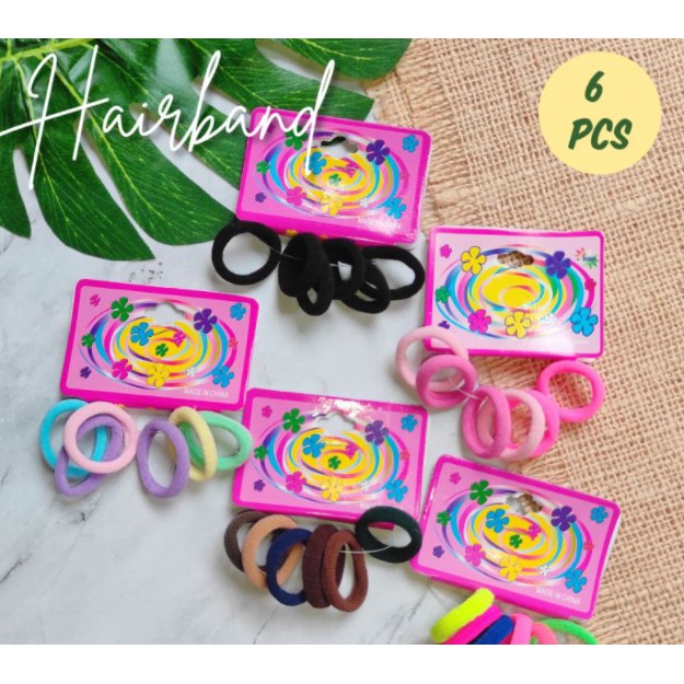 Jual [6 Pcs] Karet Rambut Hitam / warna Polos Ukuran 3 / 5 cm ...