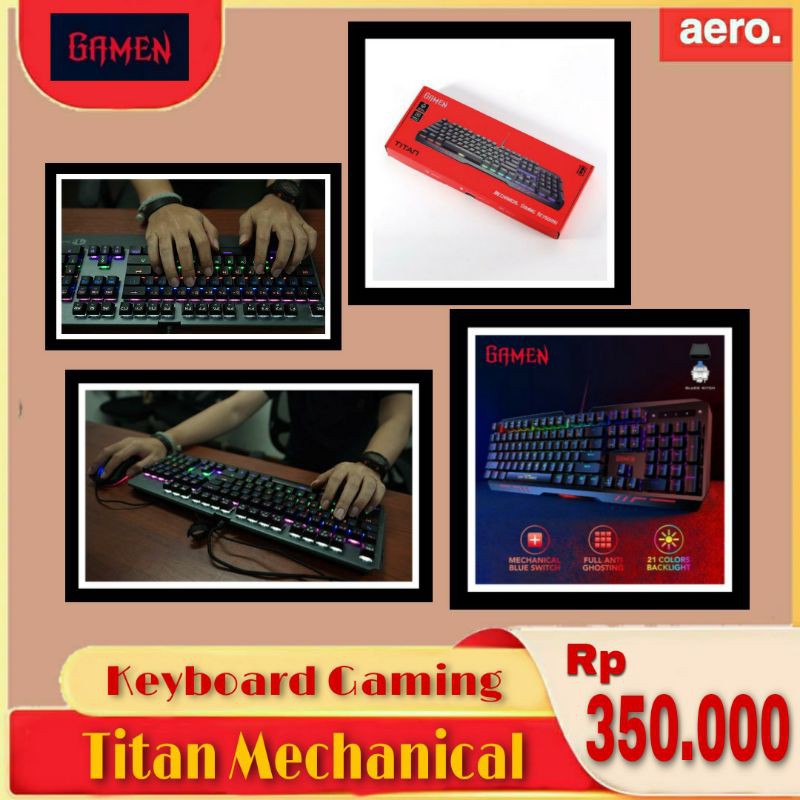 Jual Keyboard Gaming Titan Mechanical For PC Laptop Komputer With 21 ...