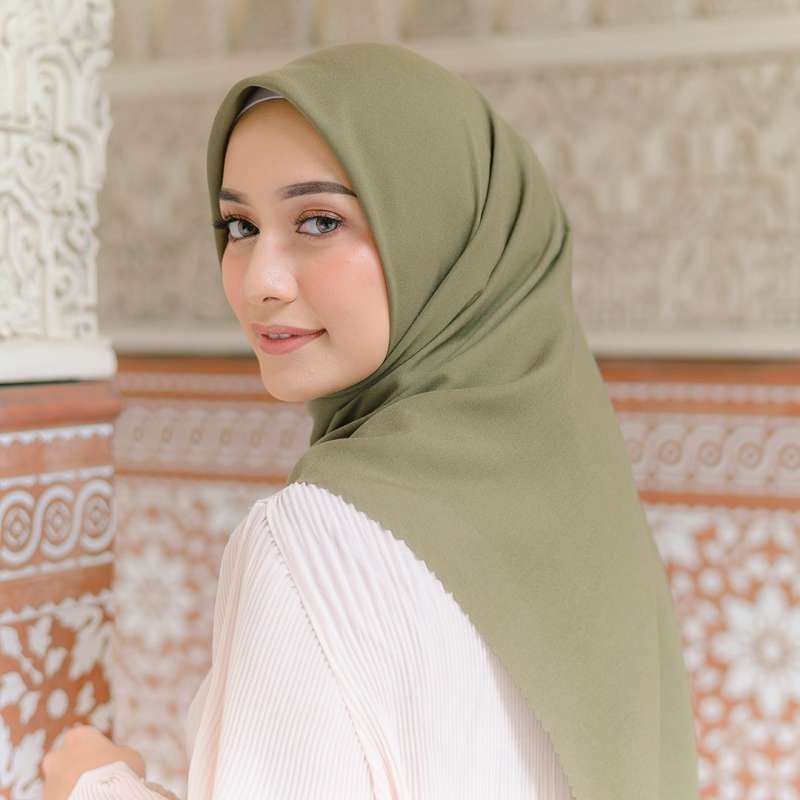 Jual Baru Kerudung Segiempat warna hijau pupus matcha greentea hijab jilbab bella square ...