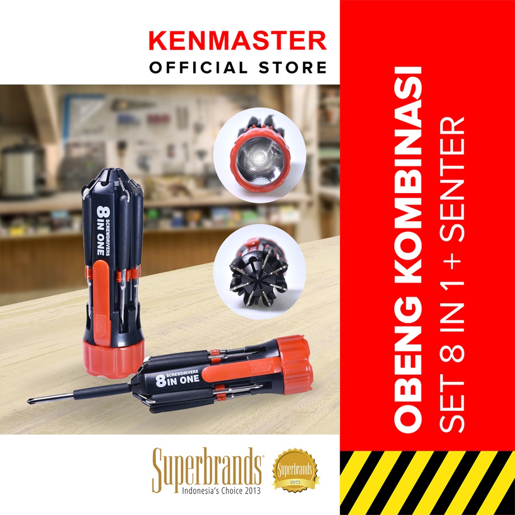 Jual Obeng Kombinasi Set Travel 8 In 1 - Senter Multifungsi Screwdriver ...