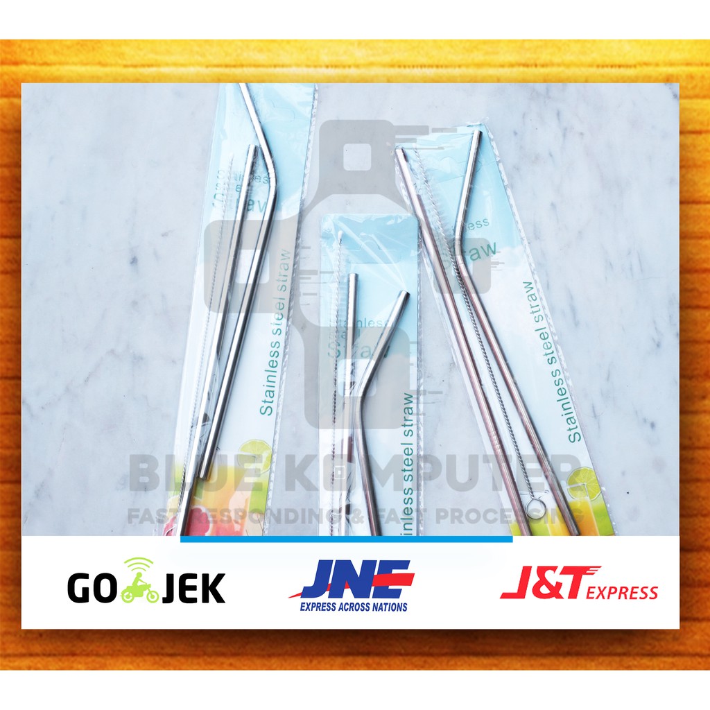 Jual Sedotan Stainless Set 3 in 1 - Straw Besi Steel Reusable SEDOTAN ...