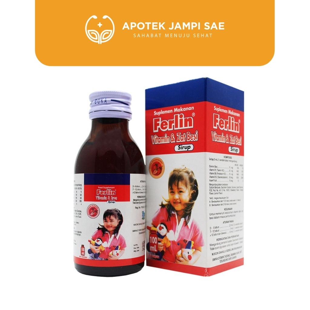 Jual FERLIN VITAMIN & ZAT BESI SIRUP - 1 BOTOL | Shopee Indonesia