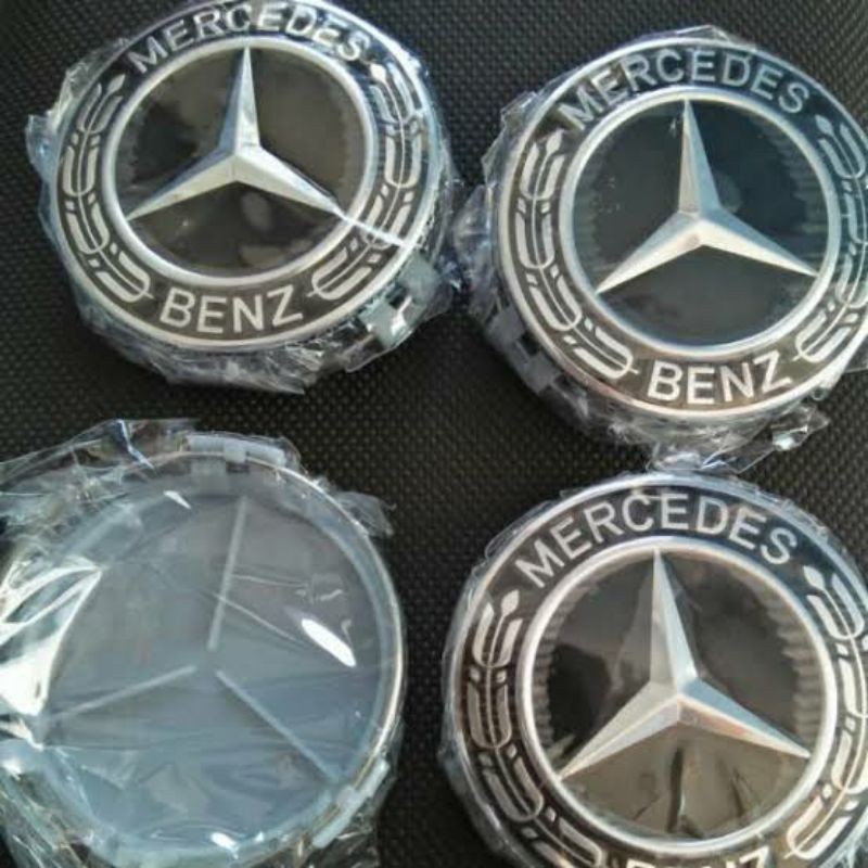 Jual dop roda velg tutup dop Mercedes Benz bintang logo hitam original ...