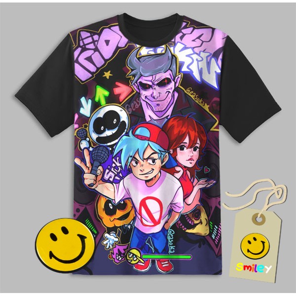 Jual Kaos Anak Game Friday Night Funkin FNF 3D Baju Anak Game Friday ...