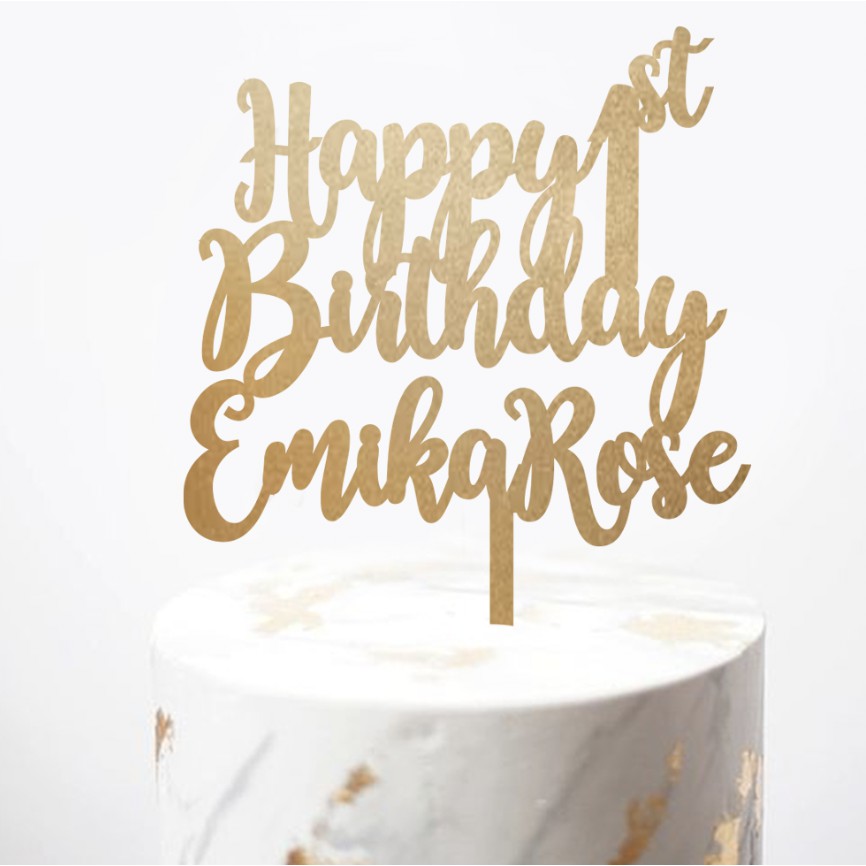 Jual Custom Cake topper Akrilik | Topper Akrilik Custom Tulisan ...