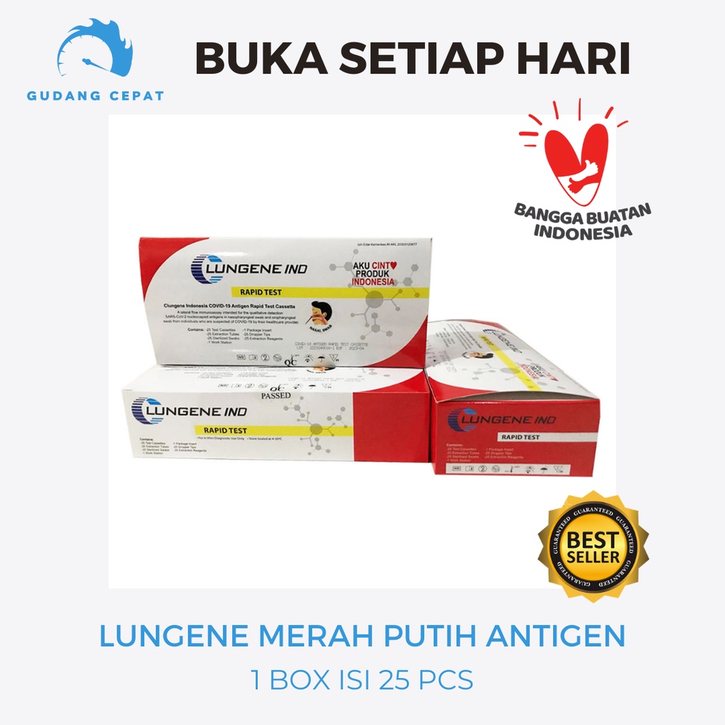 Jual Alat Test Swab Antigen Hidung Original Merah Putih 1 Box Nasal ...