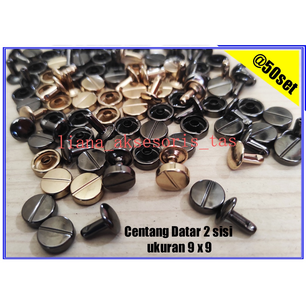 Jual PAKU KELING CENTANG DATAR JUAL PER 50 SET UKURAN 9 x 9 mm WARNA ...
