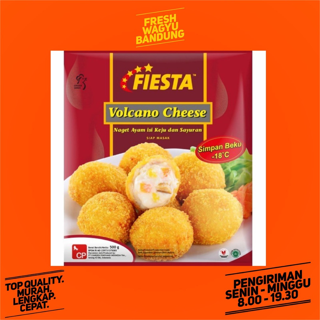 Jual FIESTA VOLCANO CHEESE PREMIUM Nugget Naget Ayam Keju Sayur 500g ...