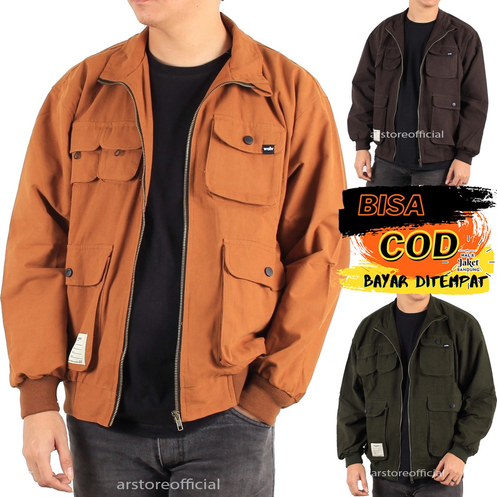 Jual Jaket Distro Maverik Kanvas Tebal Original Wolv | Shopee Indonesia
