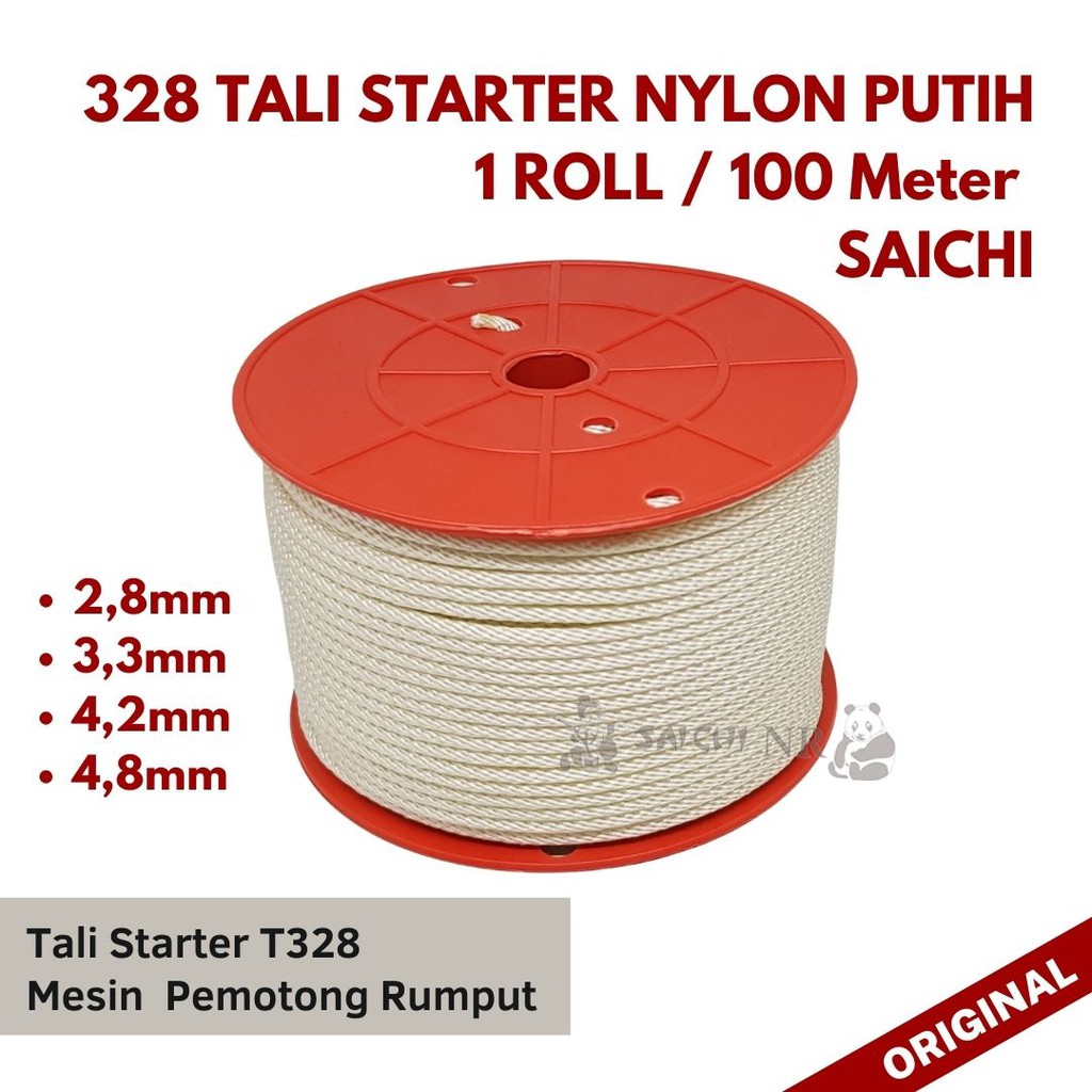 Jual Tali starter engkol nylon 100 meter 1 roll | tali engkol | tali ...