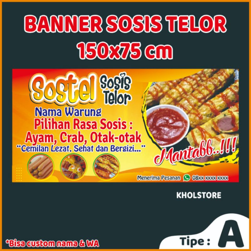 Jual Spanduk/Banner Sosis Telor Sostel 150x75cm | Shopee Indonesia