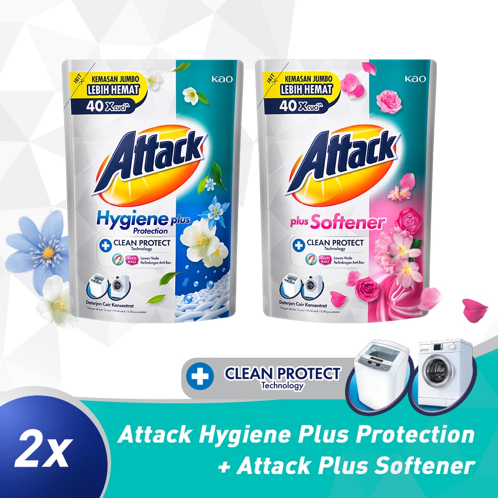 Jual Attack Laundry Package Mix Deterjen Cair Anti Bau 1200 mL (Set isi 2) | Shopee Indonesia