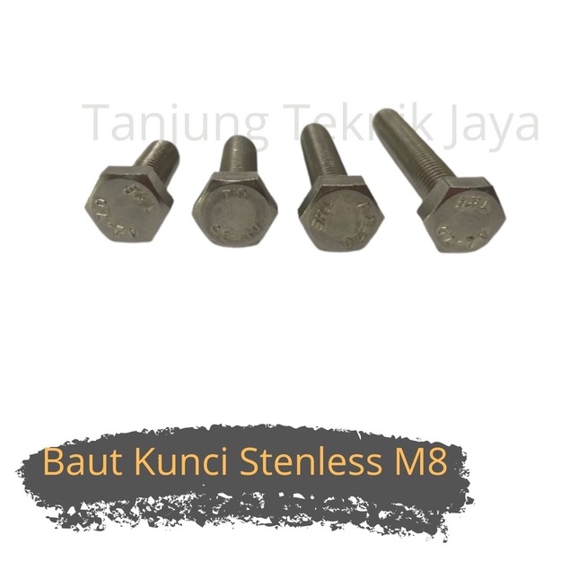 Jual Baut Stainless M8/BAUT HEXAGON STAINLESS DRAT HALUS SUS 304 MURAH ...