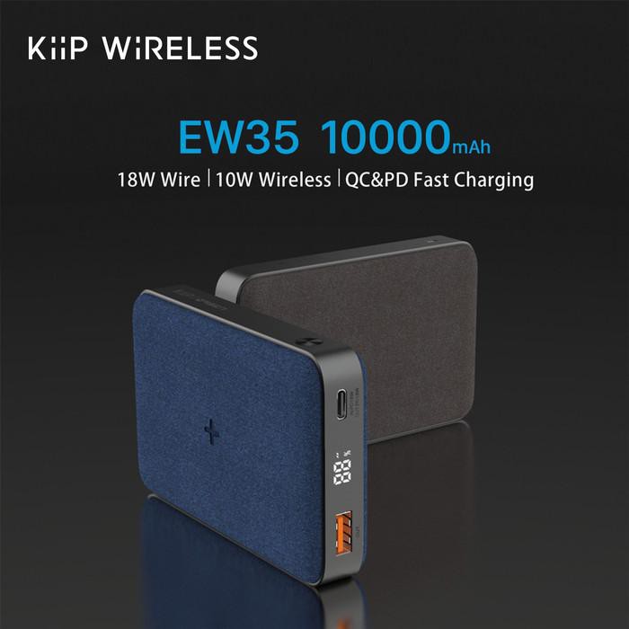 Jual KIIP WIRELESS POWER BANK 10W FAST CHARGING PD&QC 3.0 18W 10000MAH ...