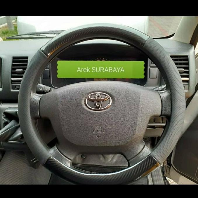 Jual Cover Stir Toyota Hiace Commuter Sarung Steer Motif Carbon Hitam ...