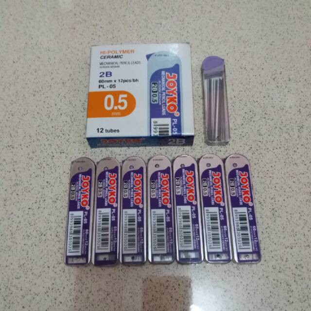 Jual Isi Pensil Mekanik 2B Merk Joyko ukuran 0.5 mm ( Isi 12 tube ...