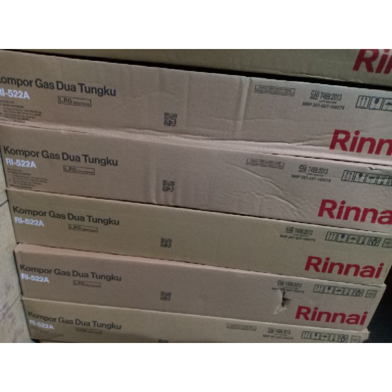 Jual KOMPOR GAS RINNAI TIPE RI 522A DUA TUNGKU BODY STAINLESS | Shopee ...