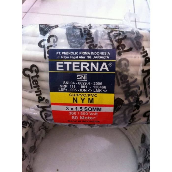 Jual Kabel Listrik Eterna Kawat NYM 3x1.5mm Meteran | Shopee Indonesia