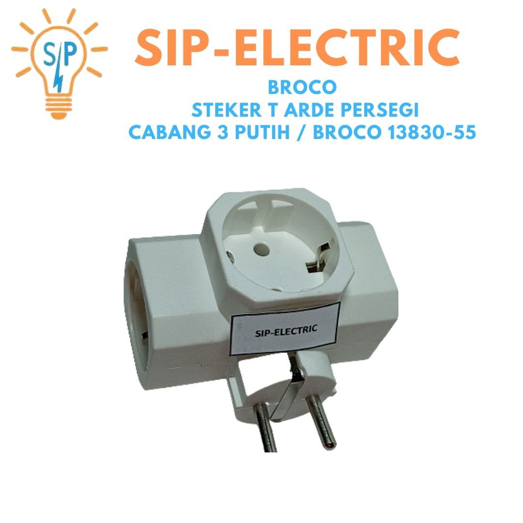 Jual Broco Steker T Arde Persegi Cabang 3 Putih / Broco 13830-55 ...