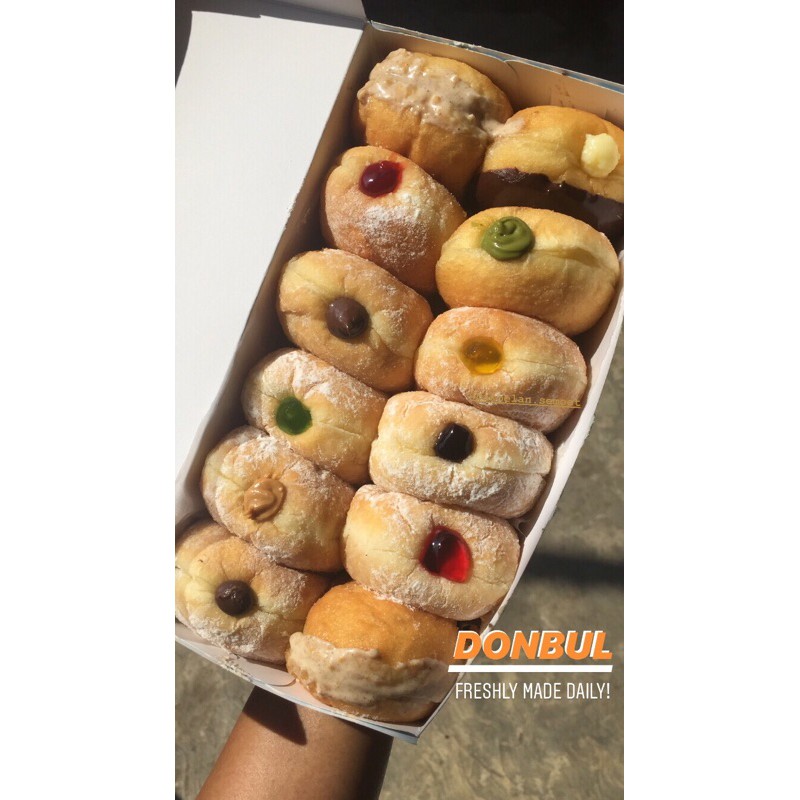 Jual DONBUL - Donat Kampung bomboloni glaze donut gula salju isi selai ...