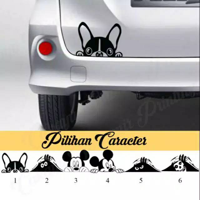 Jual Sticker mobil ngintip monster skull mickey mouse anjing stiker ...