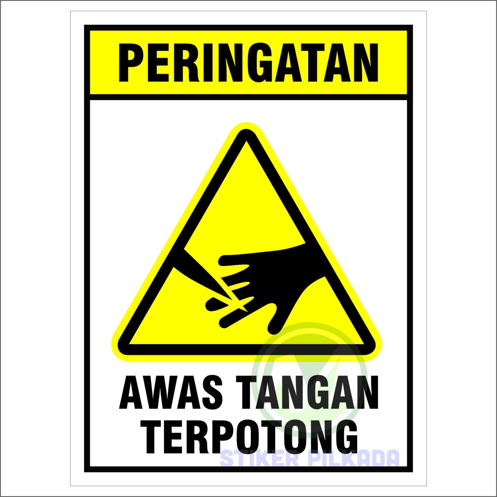 Jual STIKER VINYL AWAS TANGAN TERPOTONG | Shopee Indonesia