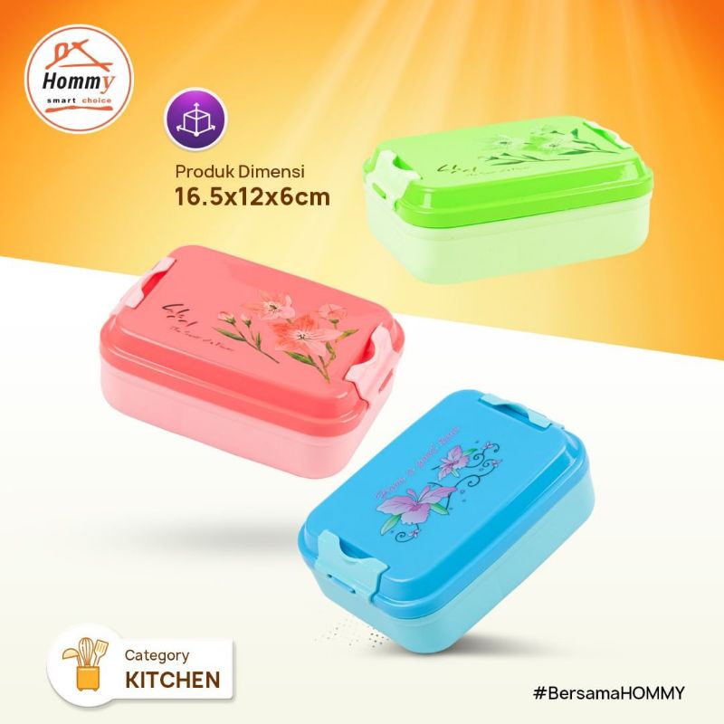 Jual HOMMY Lunch Box Melvina Kotak Makan Sekat | Shopee Indonesia