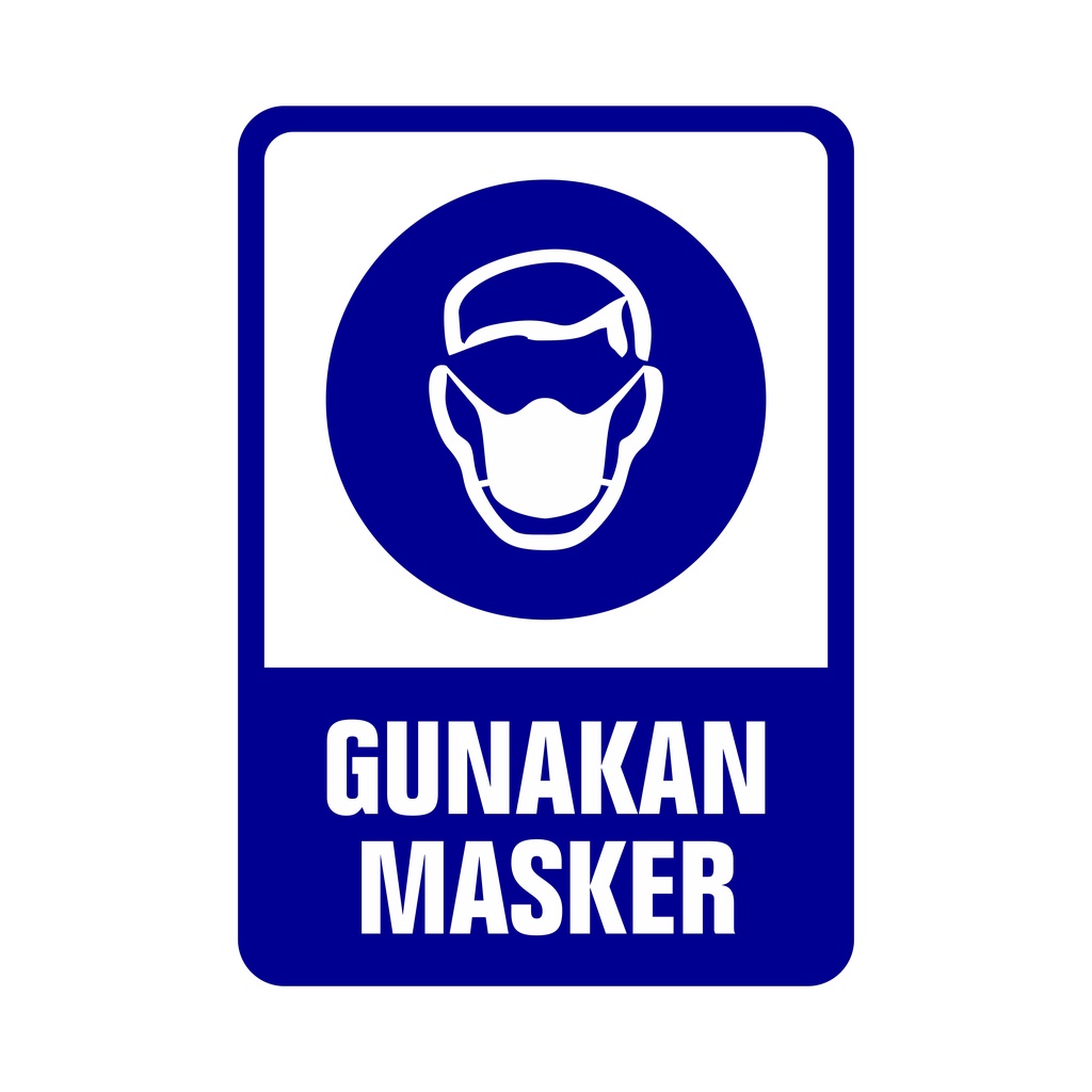 Jual RAMBU AREA WAJIB GUNAKAN MASKER 35CM X 50CM PLAT ALUMUNIUM ...
