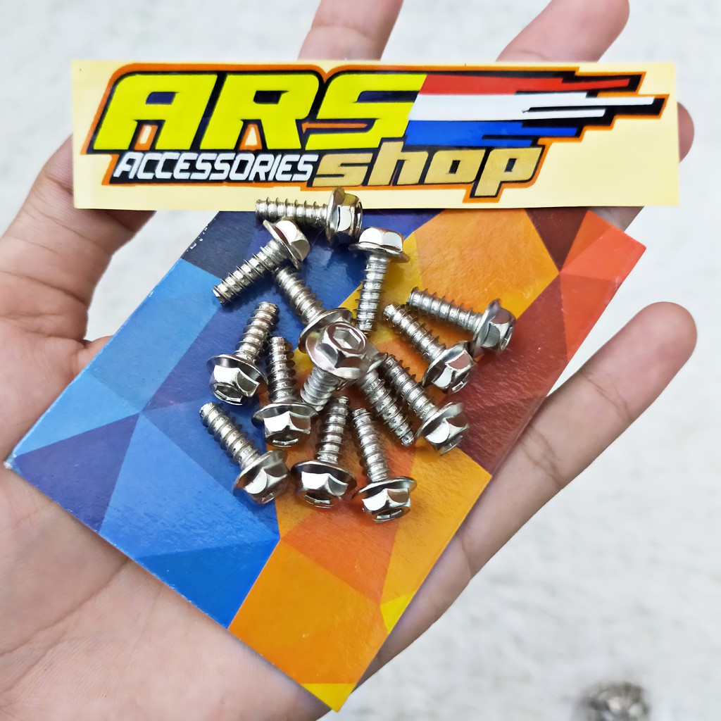 Jual baut pb chrome bodi motor universal isi 20pc | Shopee Indonesia