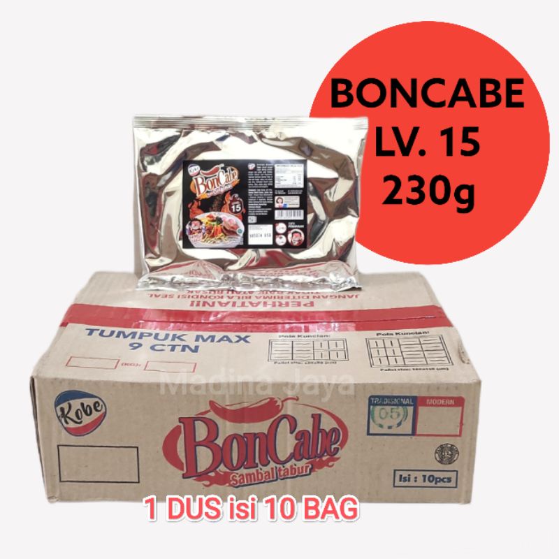 Jual Boncabe sambal tabur level 10 15 /Kobe Bon cabe 10Bag x 230gr /DUS ...