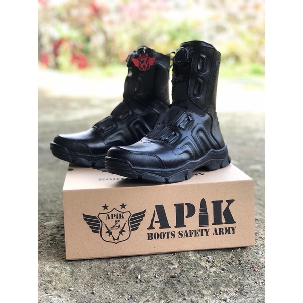 Jual SEPATU PDL TALI PUTAR TERBARU KULIT SAPI ASLI MERK APIK | Shopee ...